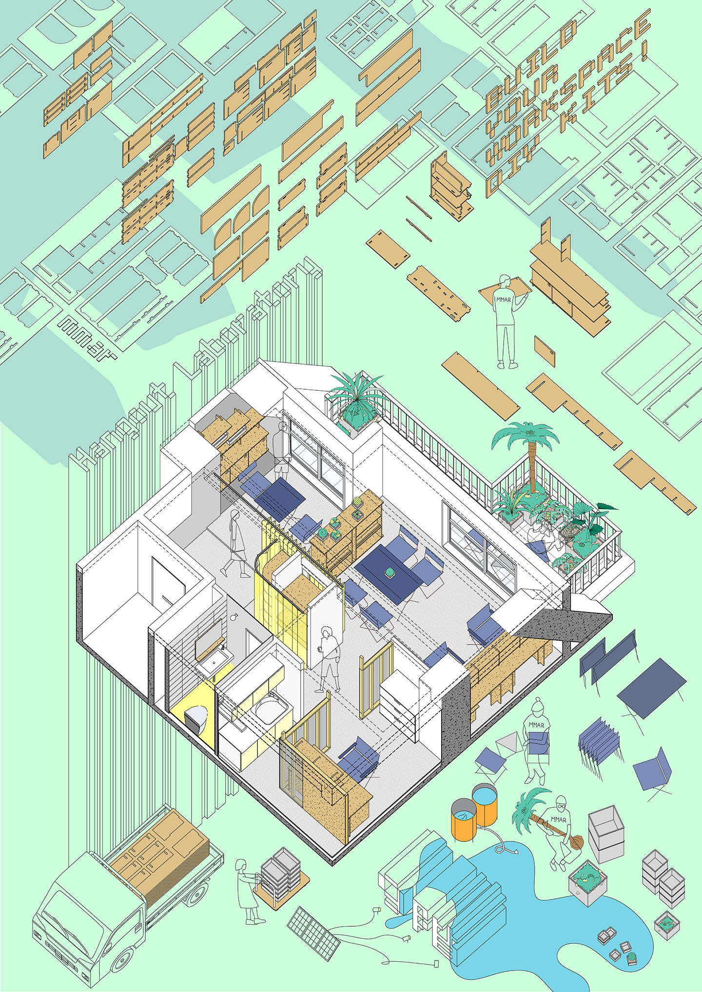 Concept drawing WORKSPACE DIY KITS | MMAR